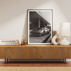 Vintage Ferrari and Architecture Poster, Vintage Ferrari Print, Ferrari ...