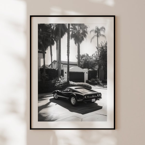 Ferrari Black and White Poster - Etsy