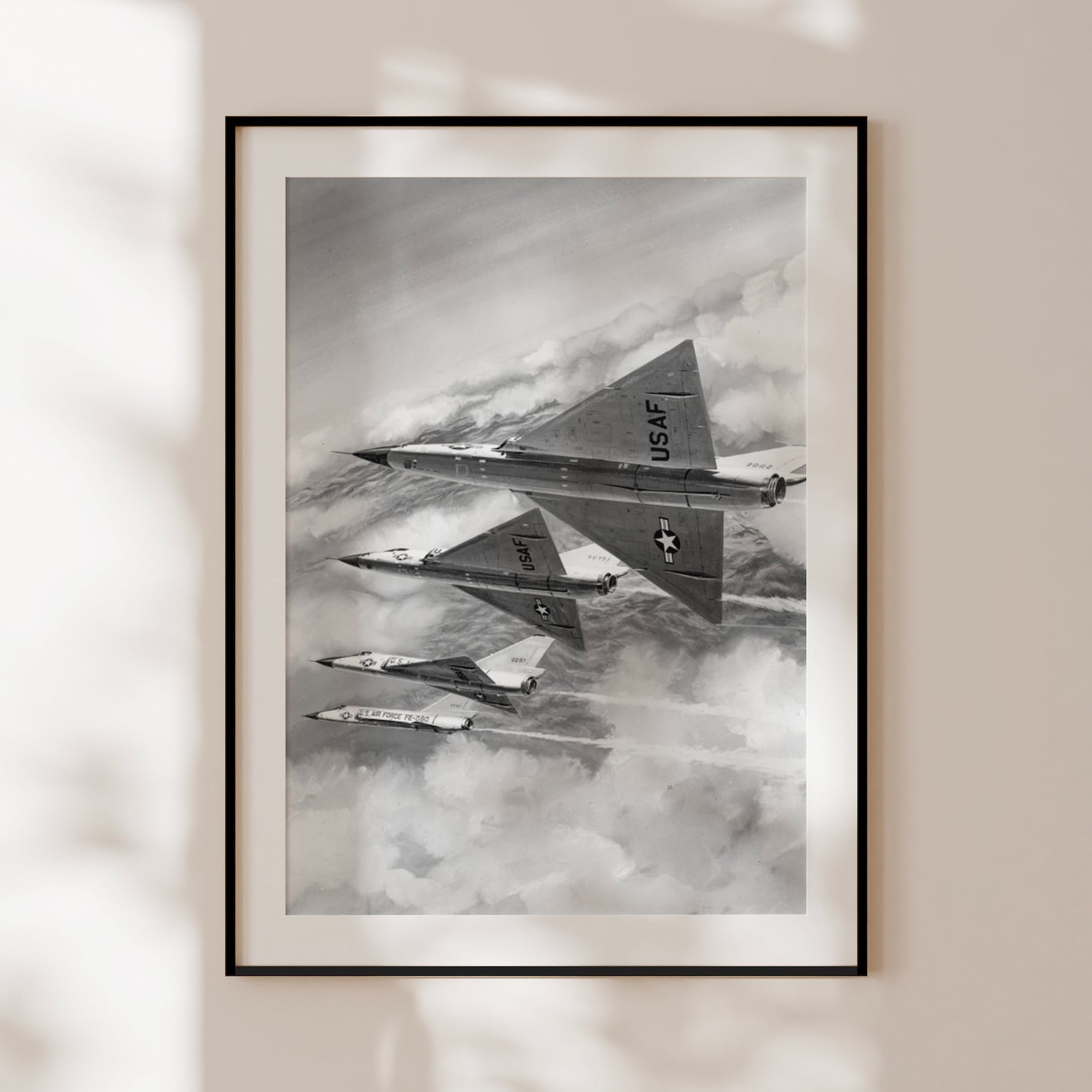 US Air Force Poster, Vintage Black and White US Air Force Aviator ...