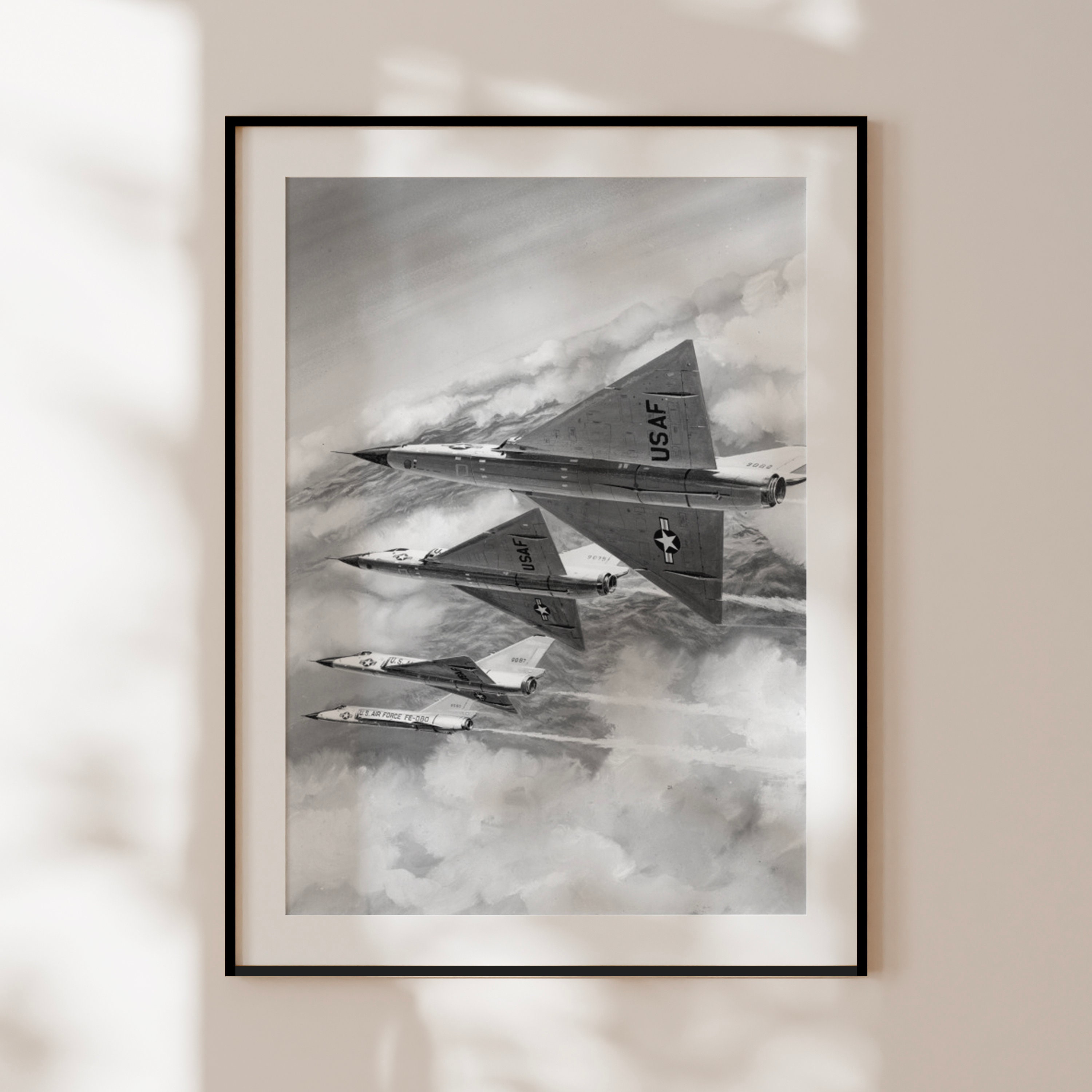 US Air Force Poster, Vintage Black and White US Air Force Aviator ...