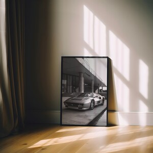 Vintage Ferrari and Architecture Poster, Vintage Ferrari Print, Ferrari ...