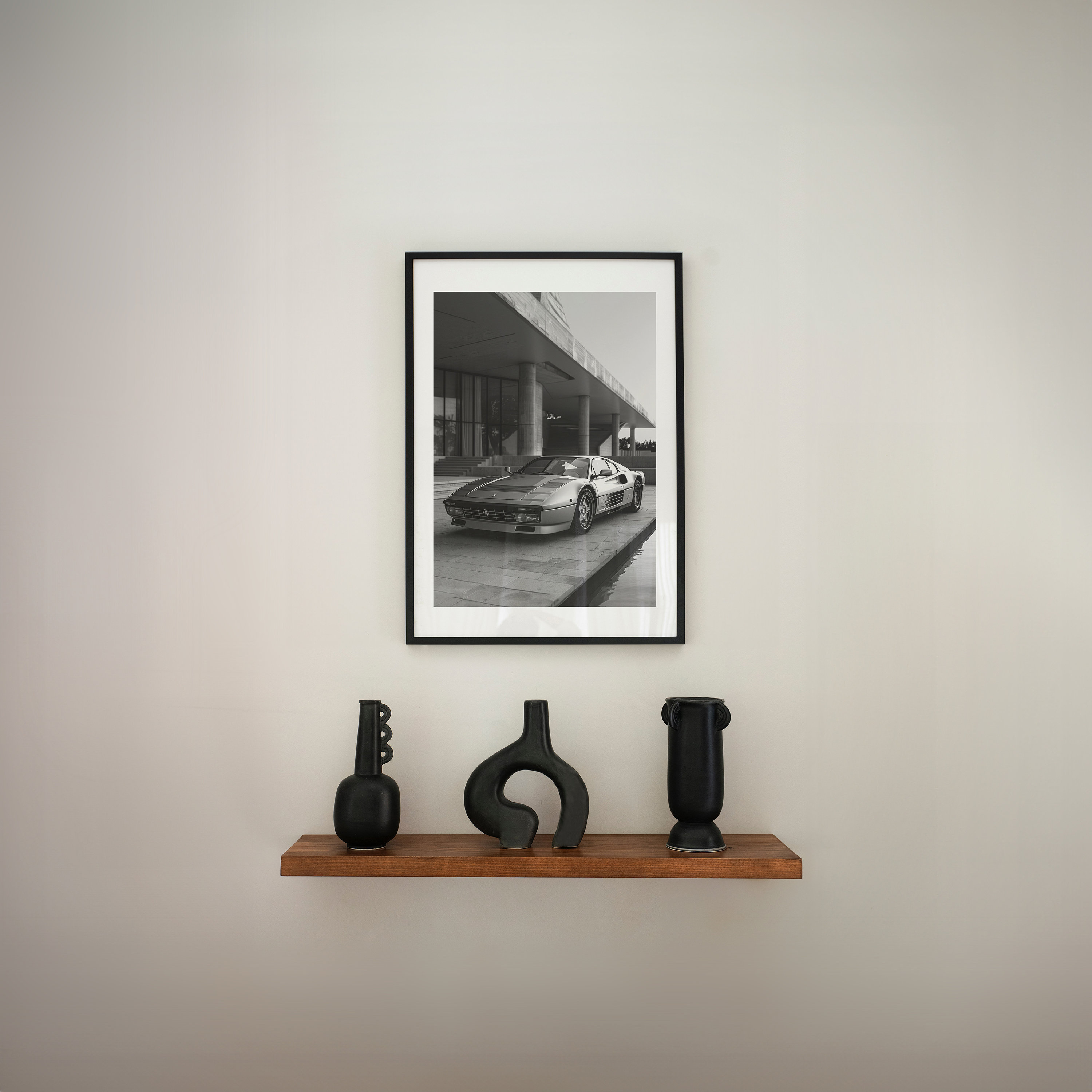 Vintage Ferrari and Architecture Poster, Vintage Ferrari Print, Ferrari ...