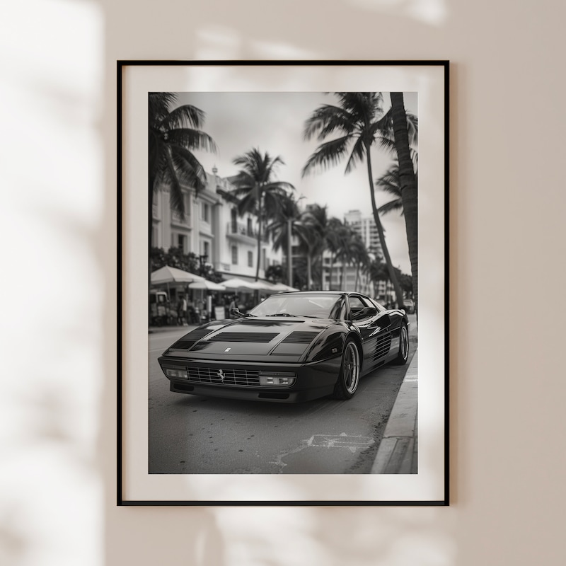 Black and White Car Poster - Etsy