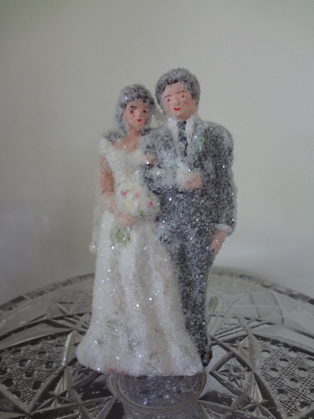 Wedding Cake Topper Bride and Groom Paper Mache - Etsy