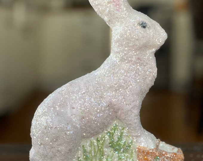 Rabbit Papier Mache Paper Mache Teena Flanner Original Pink | Etsy