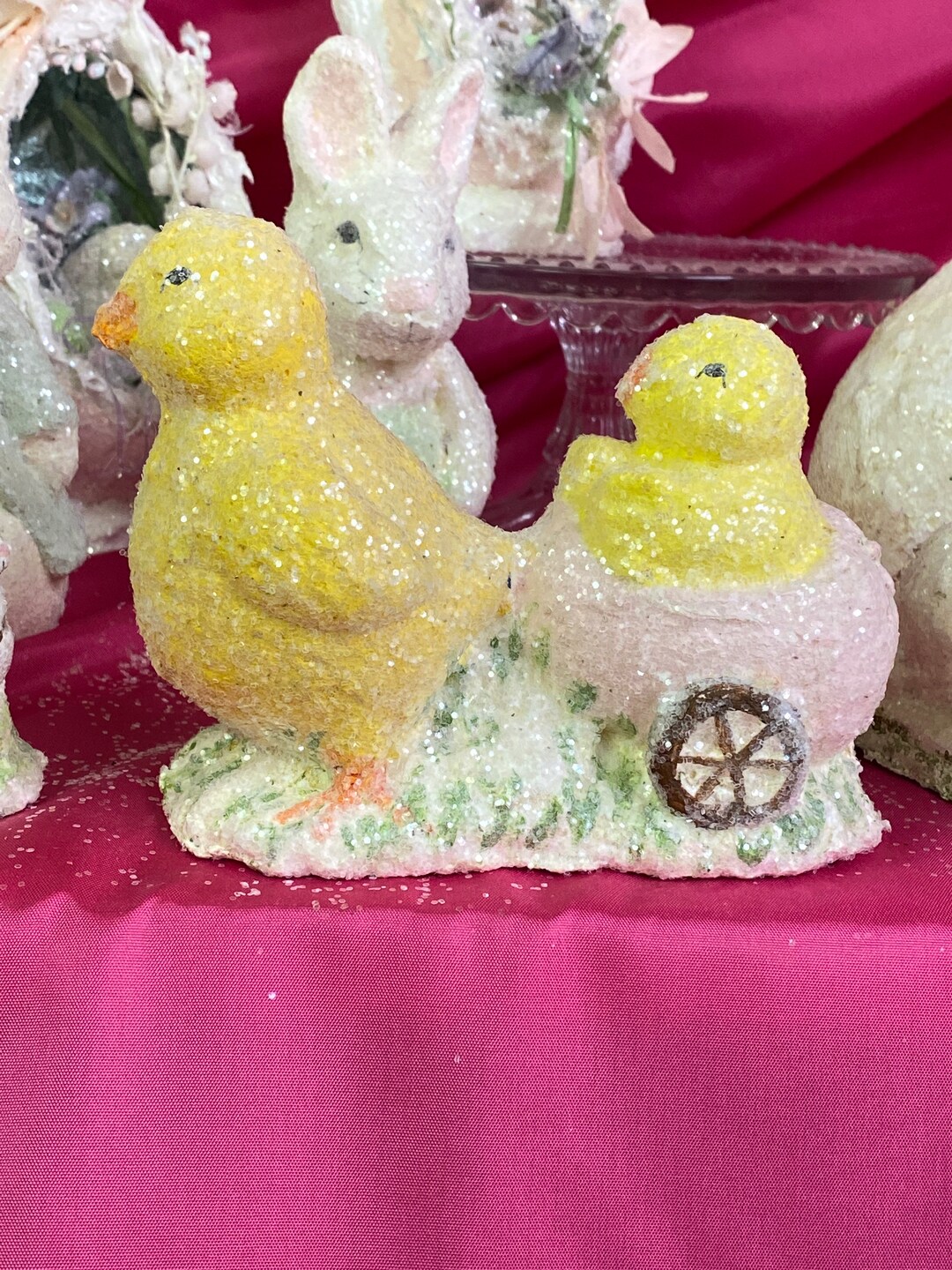 Chick Pulling Chick Egg Paper Mache Papier Mache Glitter Teena Flanner ...