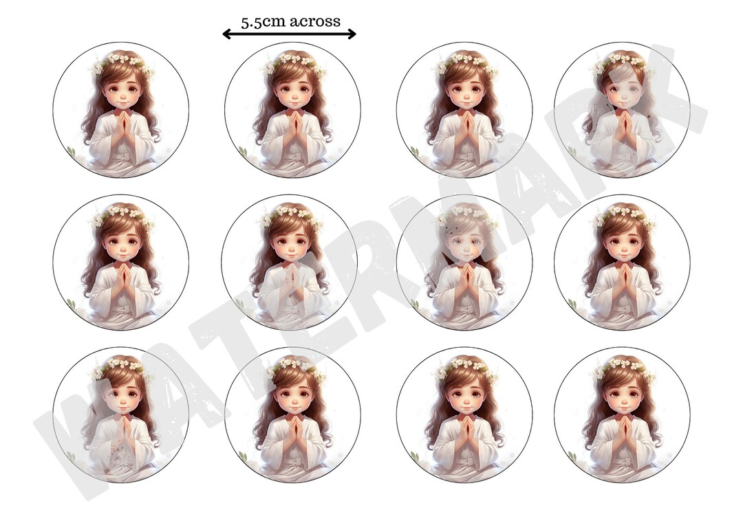 First Communion Cupcake Toppers, Edible Image. Instant Download - Etsy