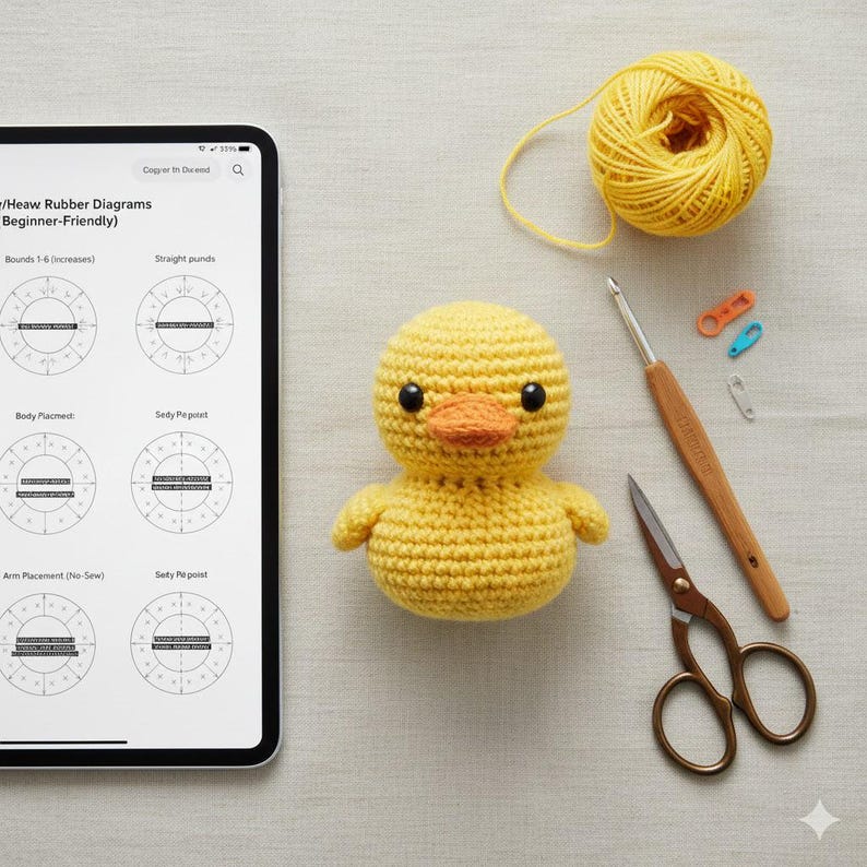 No-sew Rubber Duck Crochet Pattern | Easy Amigurumi Toy (PDF) - Etsy
