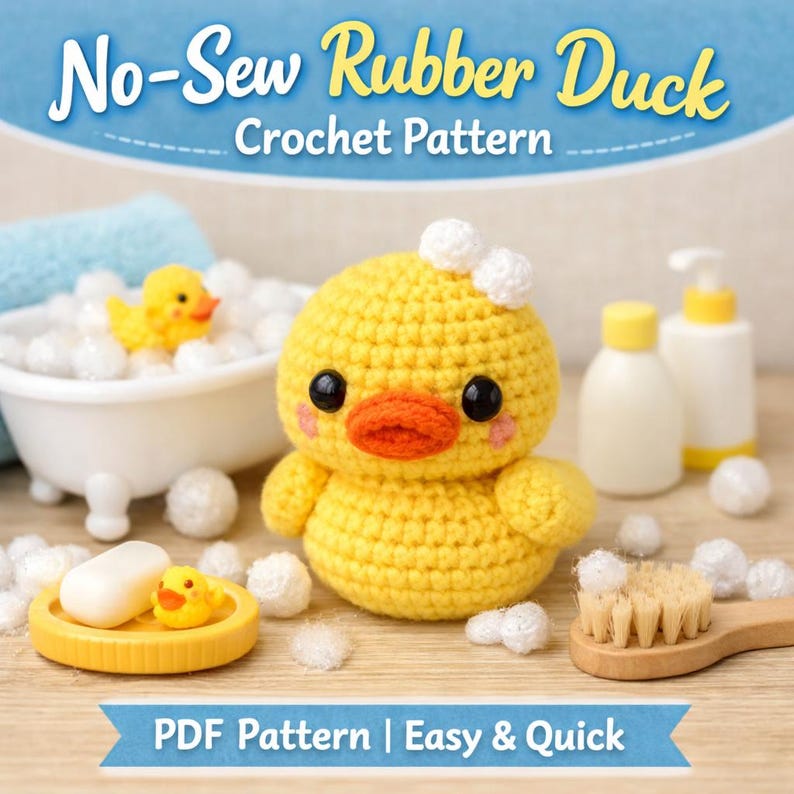 No-sew Rubber Duck Crochet Pattern | Easy Amigurumi Toy (PDF) - Etsy