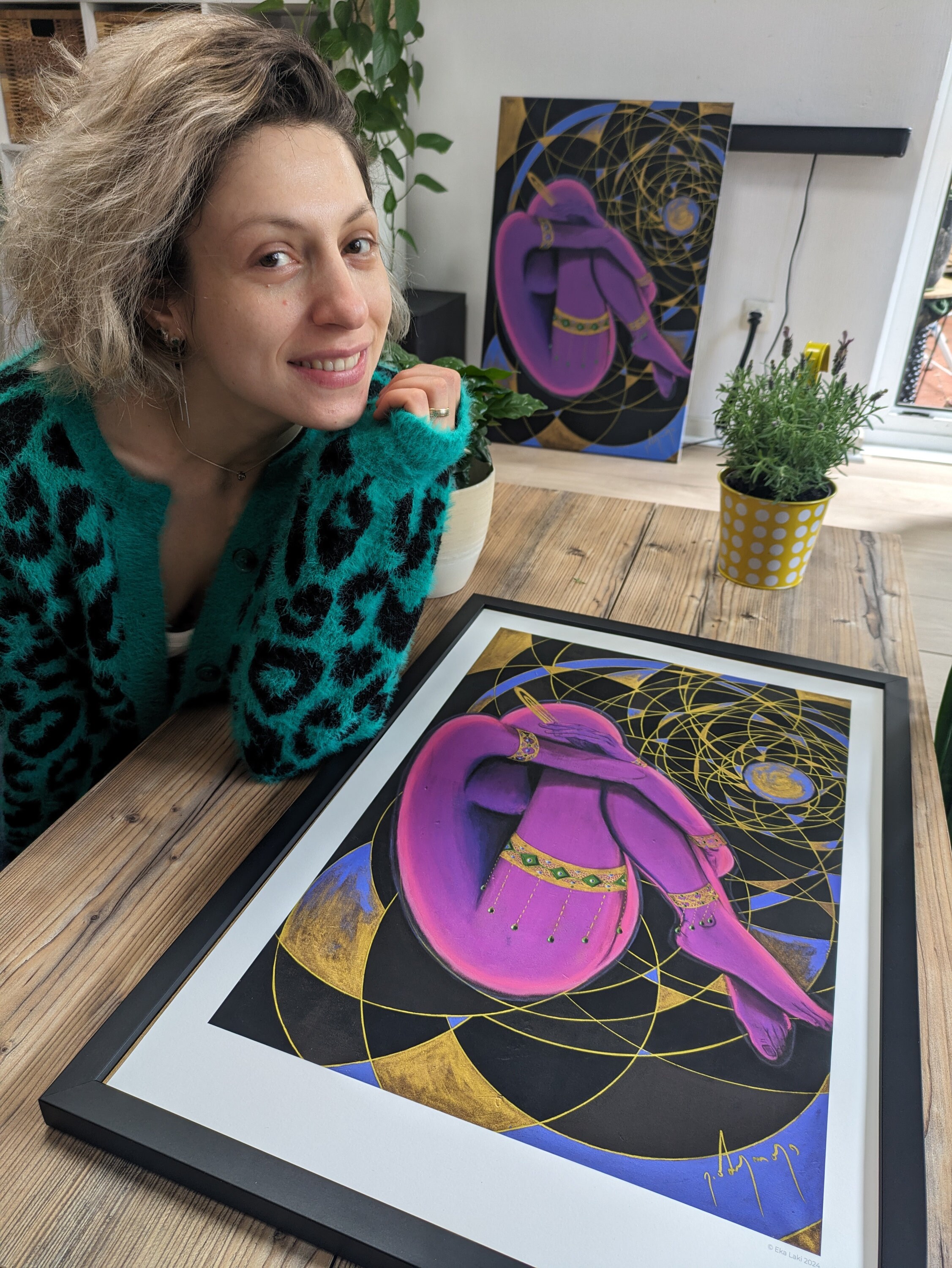 Spiral | Naked Female Body | Abstract Woman Art | Violet, Gold, and ...