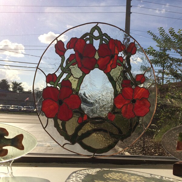 Stained Glass Poppy - Etsy