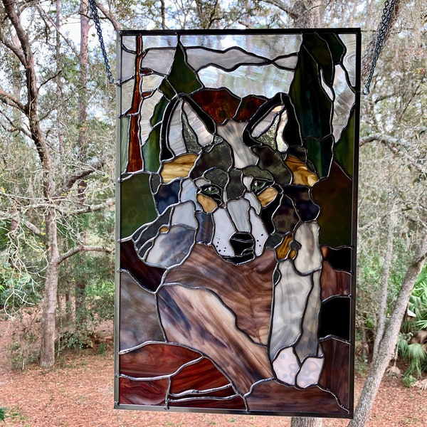 Wolf Stained Glass - Etsy