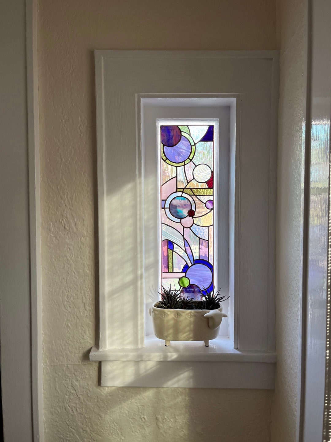 Purple Abstract Stained Glass Window for Privacy or a Pop of Color ...
