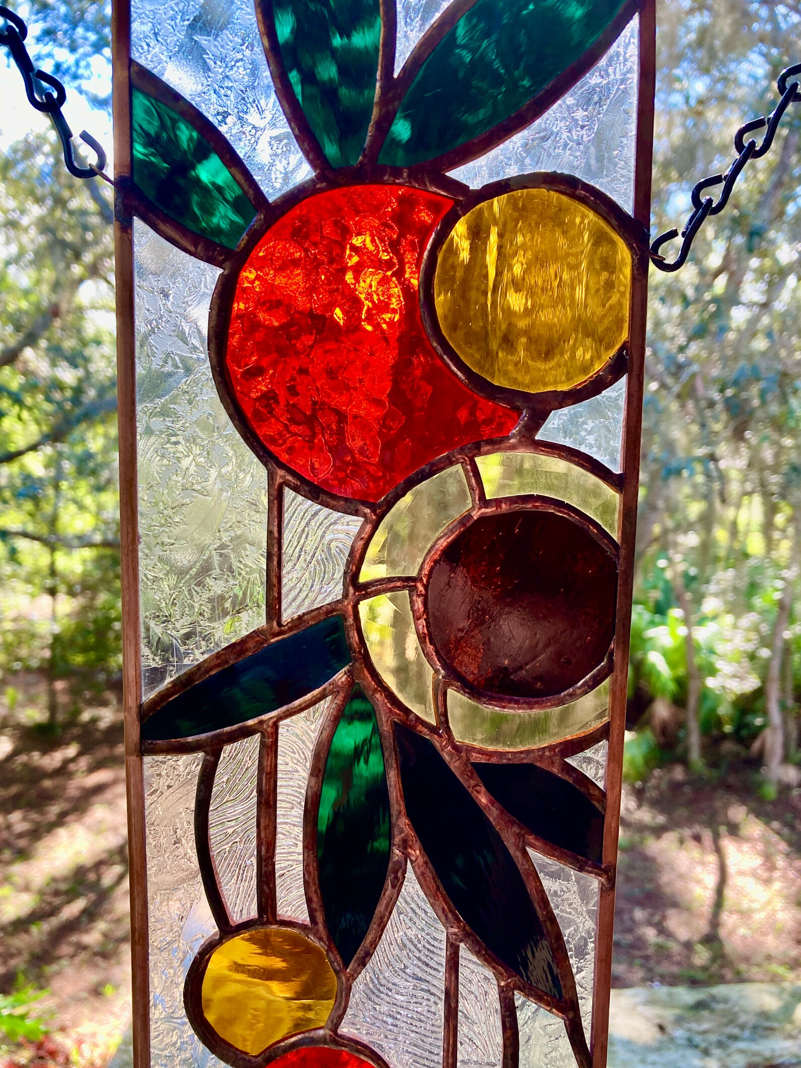 Orange Branch Custom Stained Glass Panel for Sidelight or Transom ...