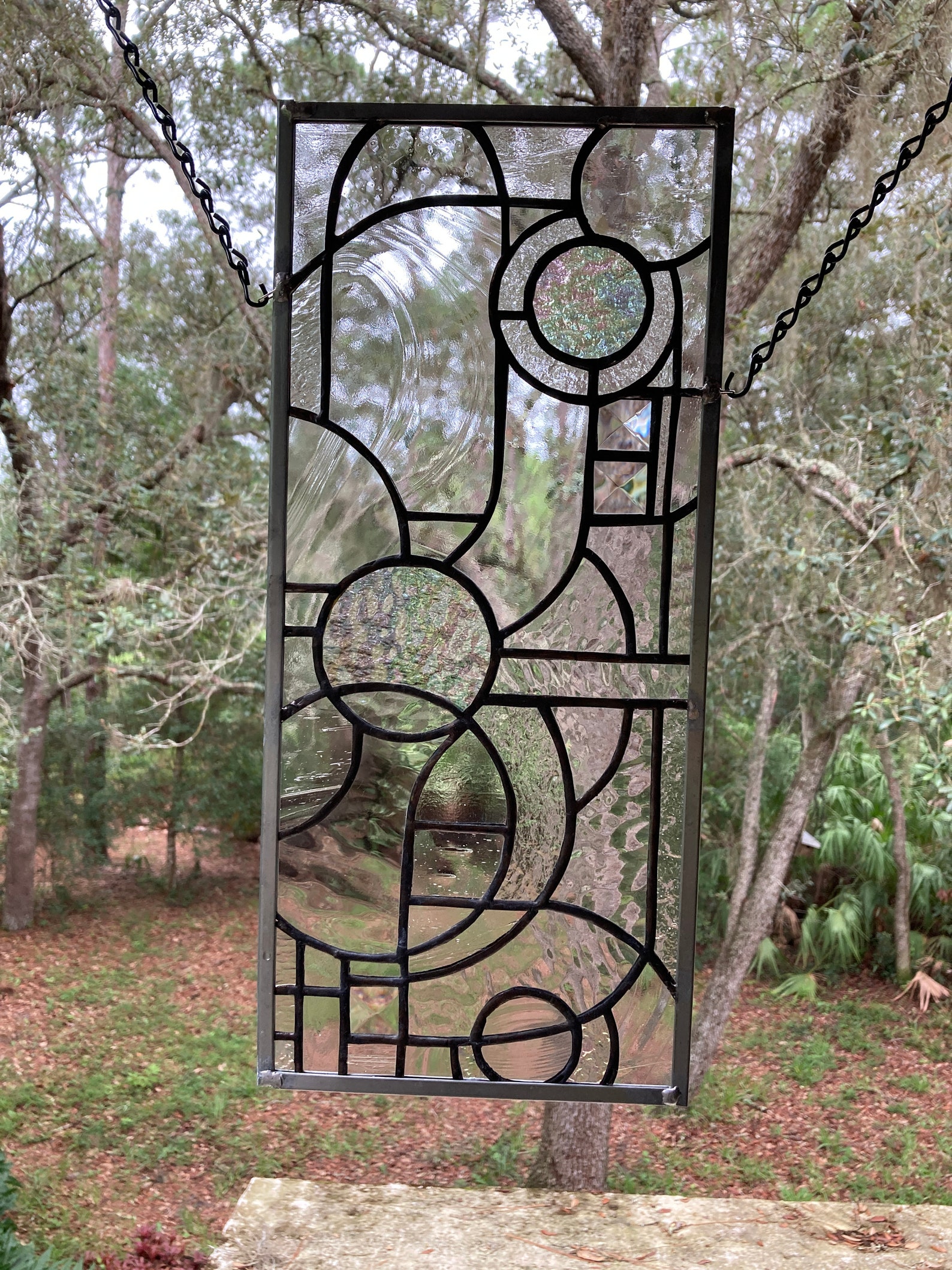 Clear Contemporary Stained Glass Panel Stain Glass Window - Etsy