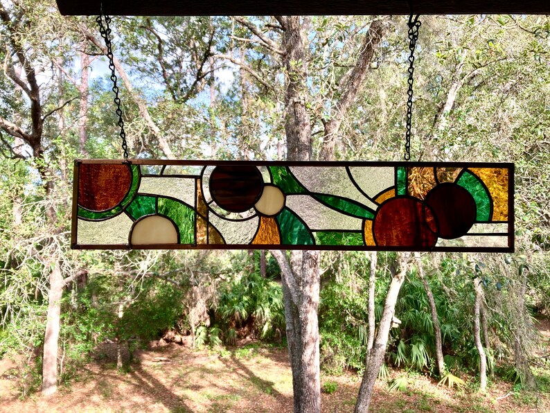 Custom Golden Stained Glass Panel Vertical or Horizontal - Etsy