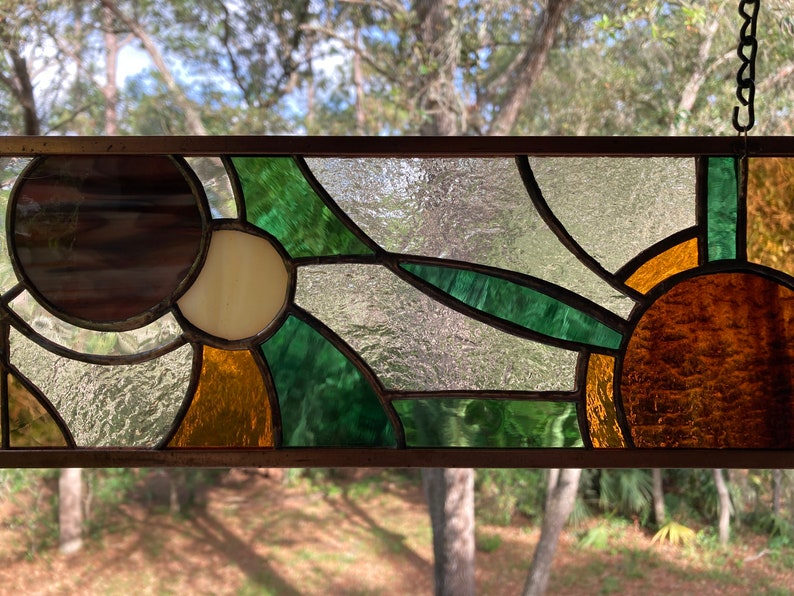 Custom Golden Stained Glass Panel Vertical or Horizontal - Etsy