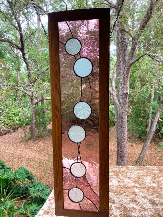 Calming Stained Glass Panel Made With Mouth Blown and Fused - Etsy