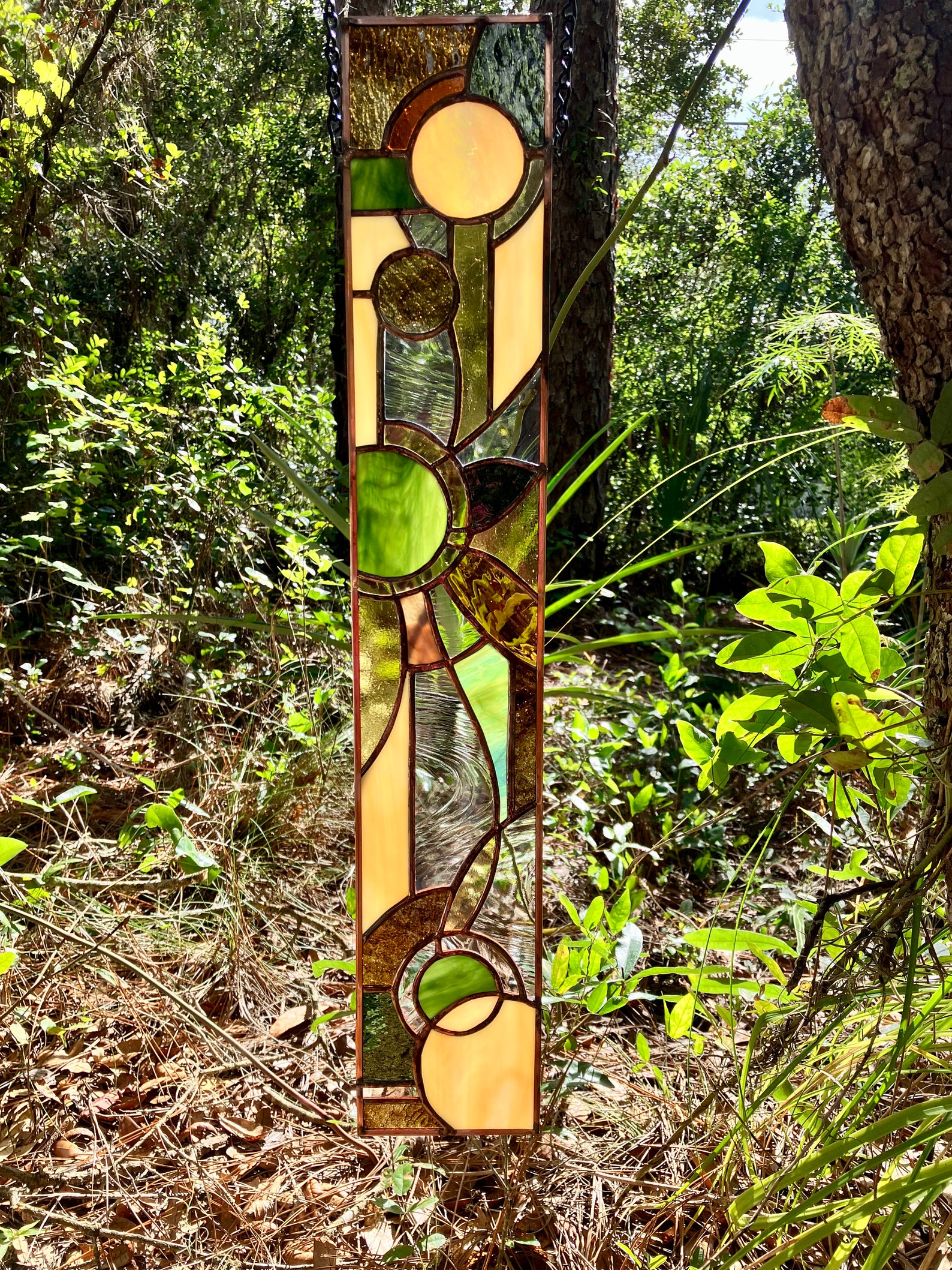 Custom Golden Stained Glass Panel Vertical or Horizontal - Etsy