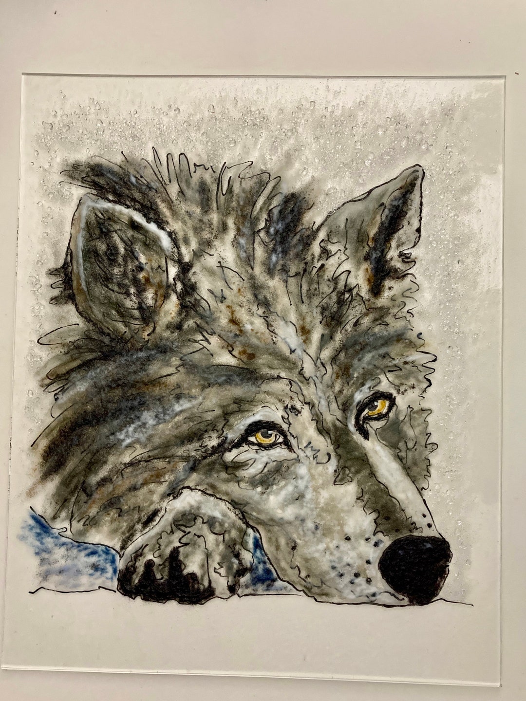 Wolf Glass Art for Nature Theme Home Decor, Unique Handmade Nature ...