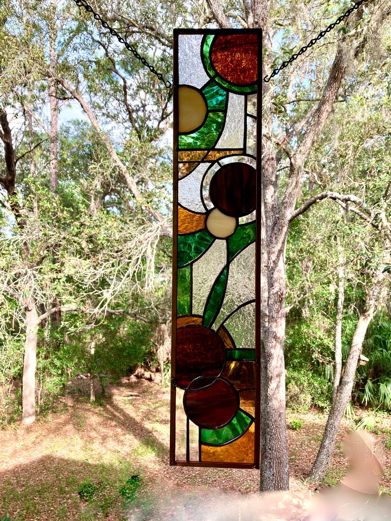 Custom Golden Stained Glass Panel Vertical or Horizontal - Etsy