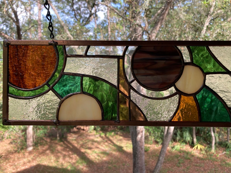 Custom Golden Stained Glass Panel Vertical or Horizontal - Etsy