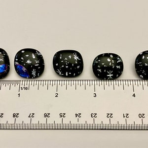 Galaxy Dichroic Fused Glass Buttons, Set of 5 Art Glass 3/4" Buttons ...