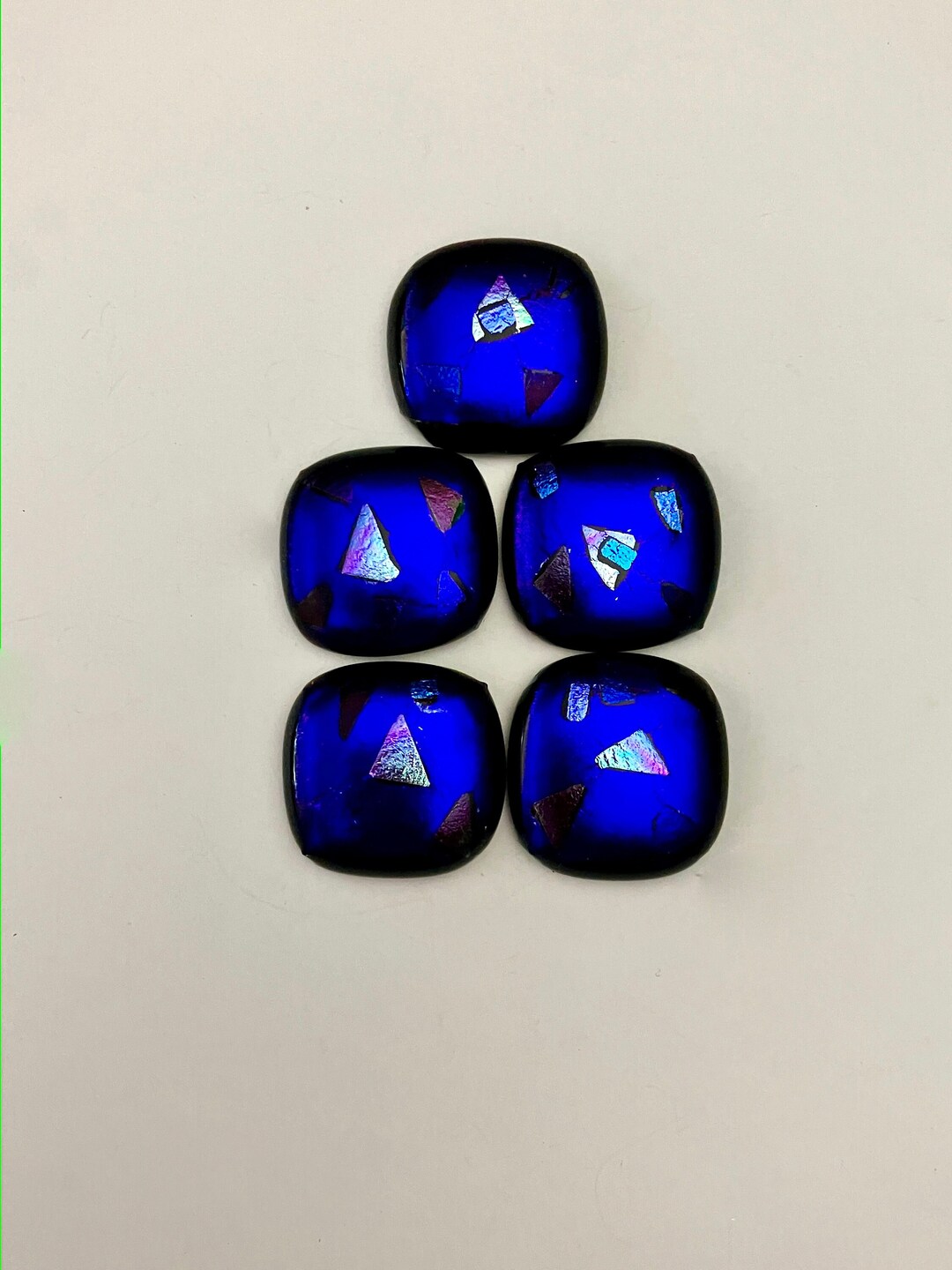 5 Electric Purple Dichroic Fused Glass Buttons, Art Glass 1 Buttons ...