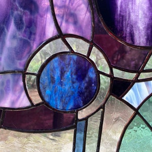 Purple Galaxy Stained Glass Art Window Hanging or Wall Art, Unique One ...