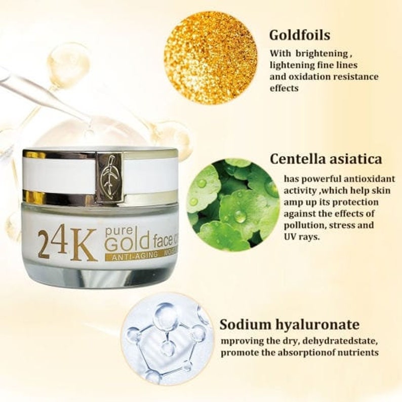 Face Cream Anti-aging 24K Pure Gold Face Cream - Etsy