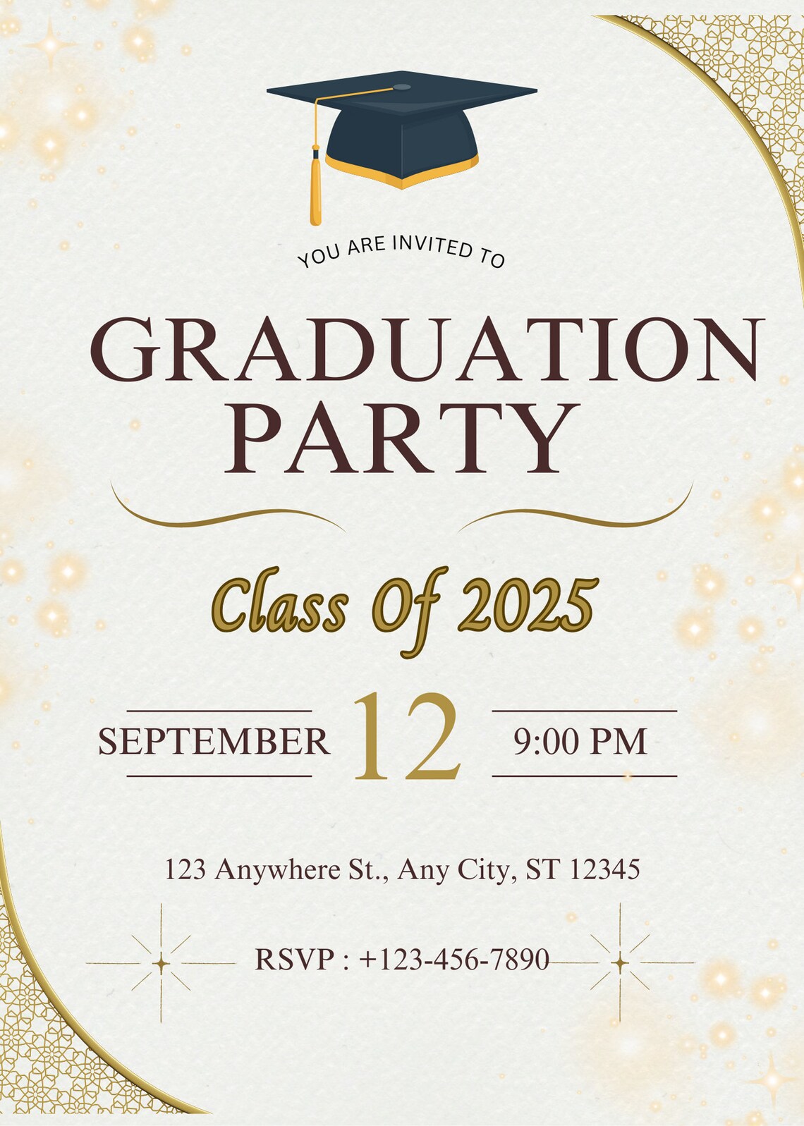 Editable Graduation Party Invite, Graduation Event Invitation, Calls ...