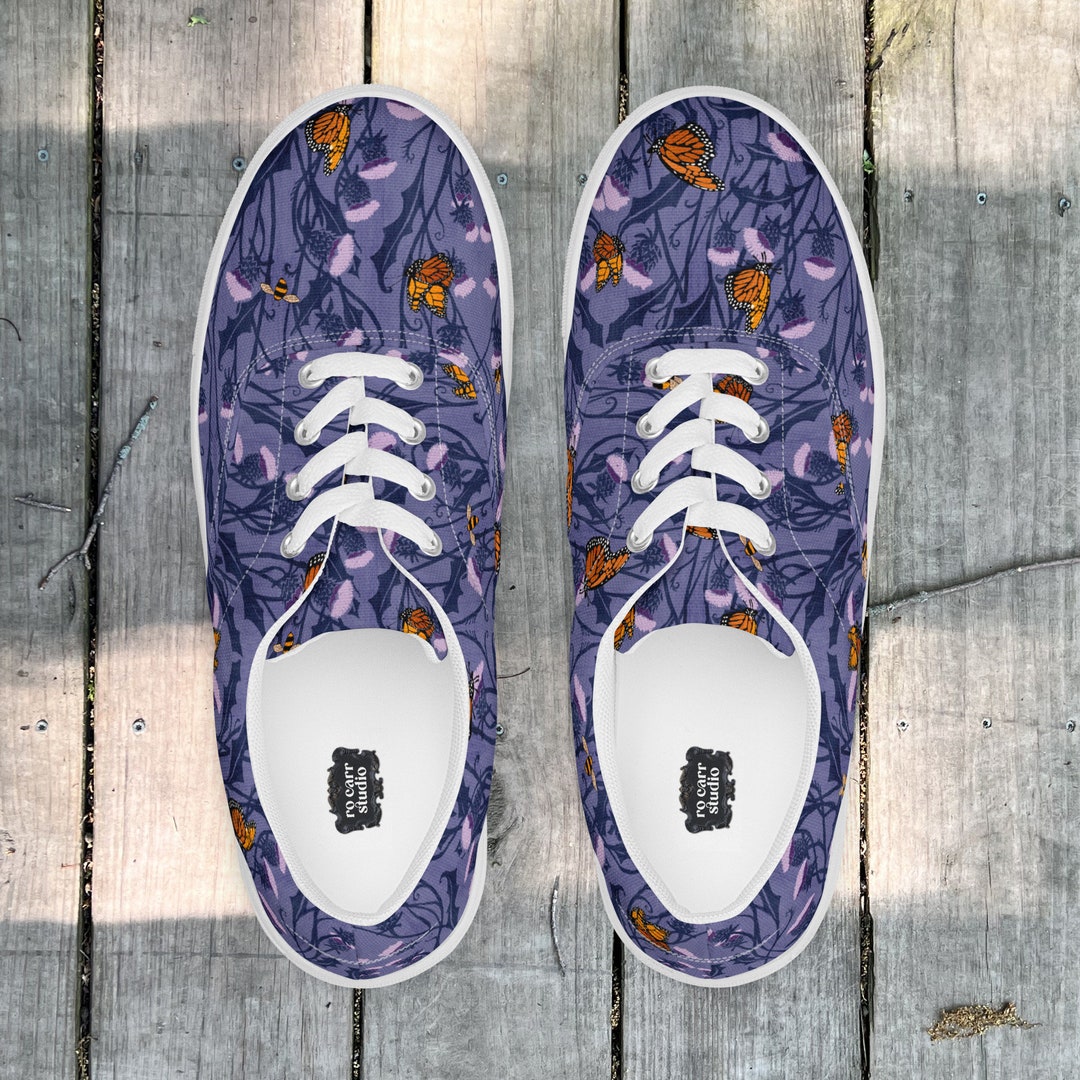 Circus Tent Red Lace-up Canvas Sneakers for Women - Striped Carnival ...