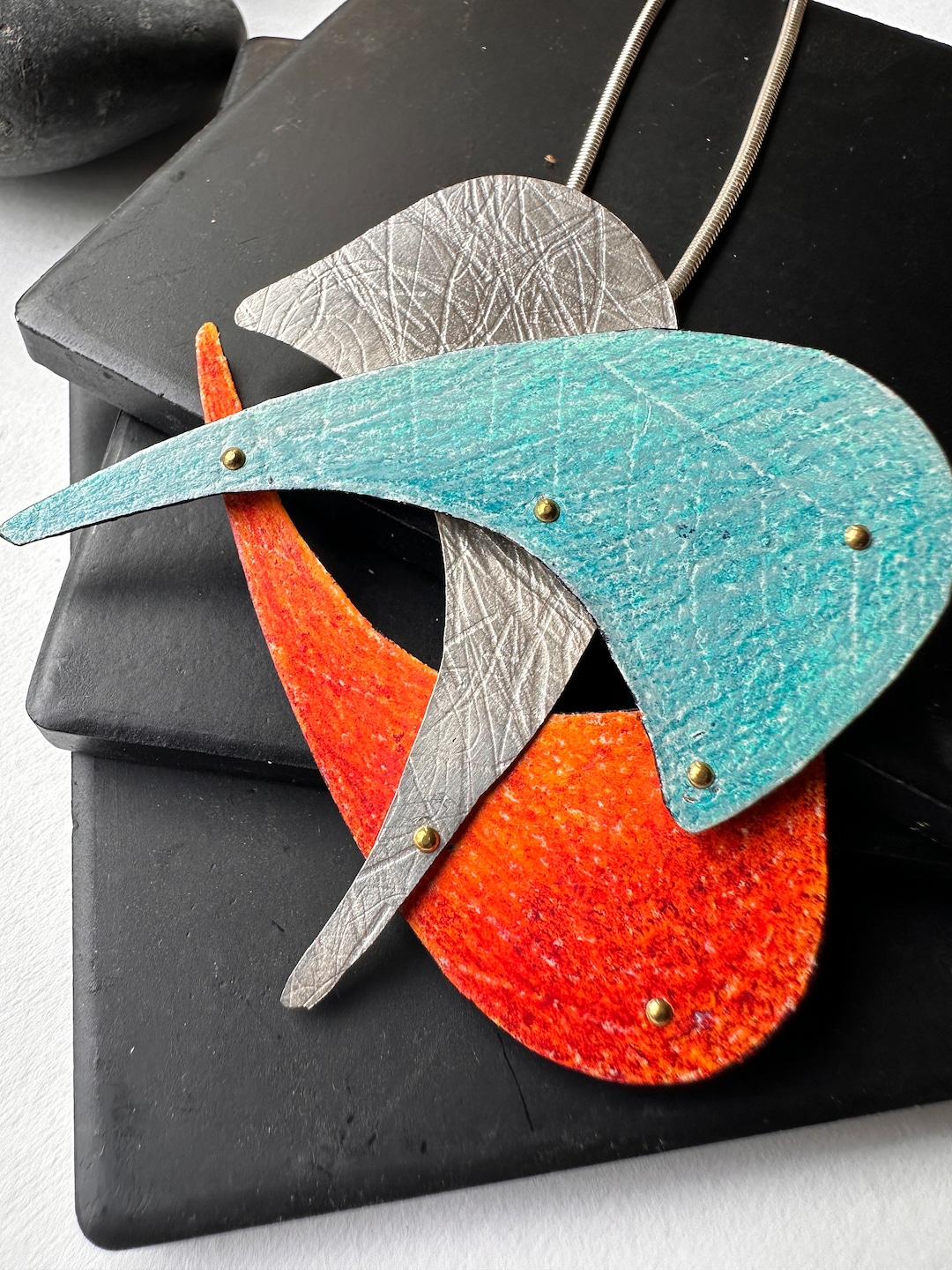 Colorful Dolphin-inspired Boomerang Pendant or Pin Crafted From ...