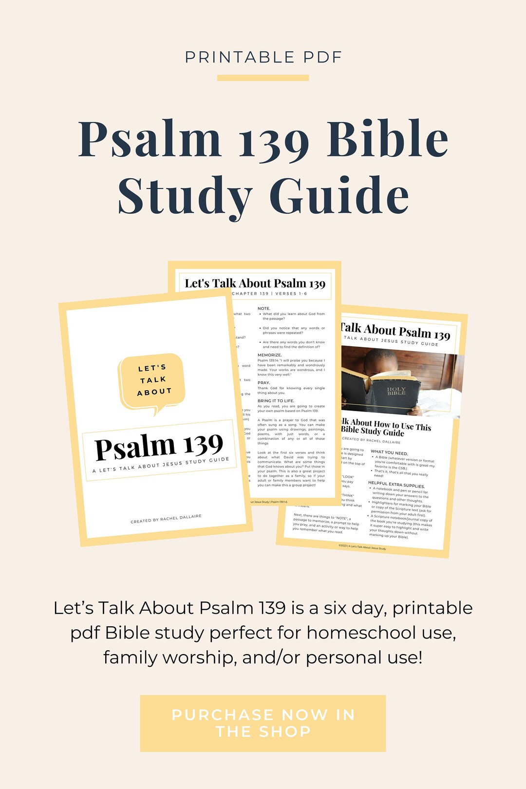 Lets Talk About Psalm 139 Bible Study Guide for Children, Families ...