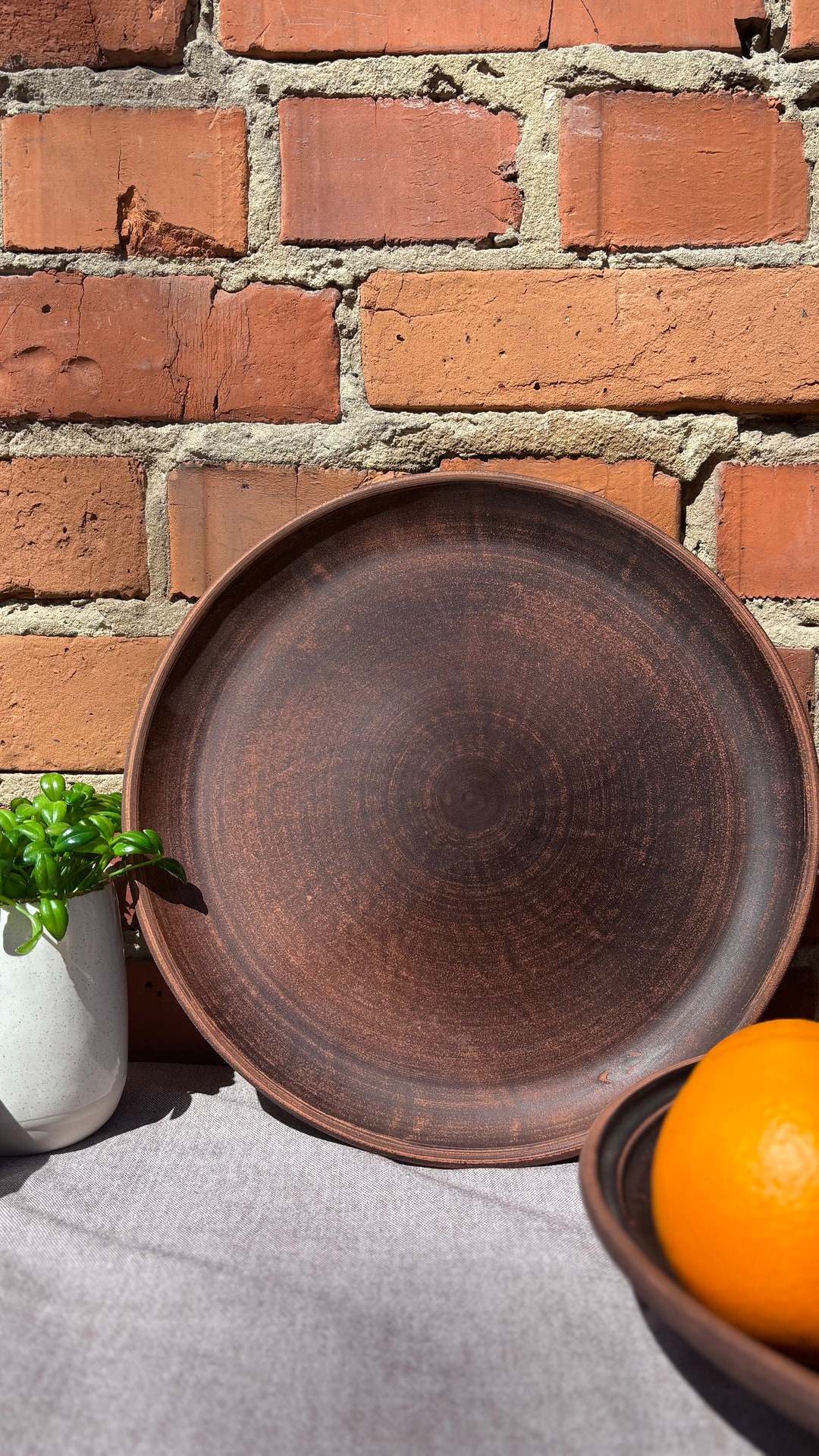 Clay Plates Handmade Dinnerware Terracotta Plates Rustic Redware Unique ...