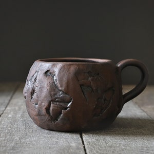 Minimalist Style Dishware of an Imperfect Shape Handmade Clay Cup With ...
