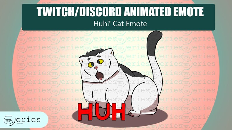 Animated Twitch Emote, Animated Discord Emote, Huh Cat Emote, Meme ...
