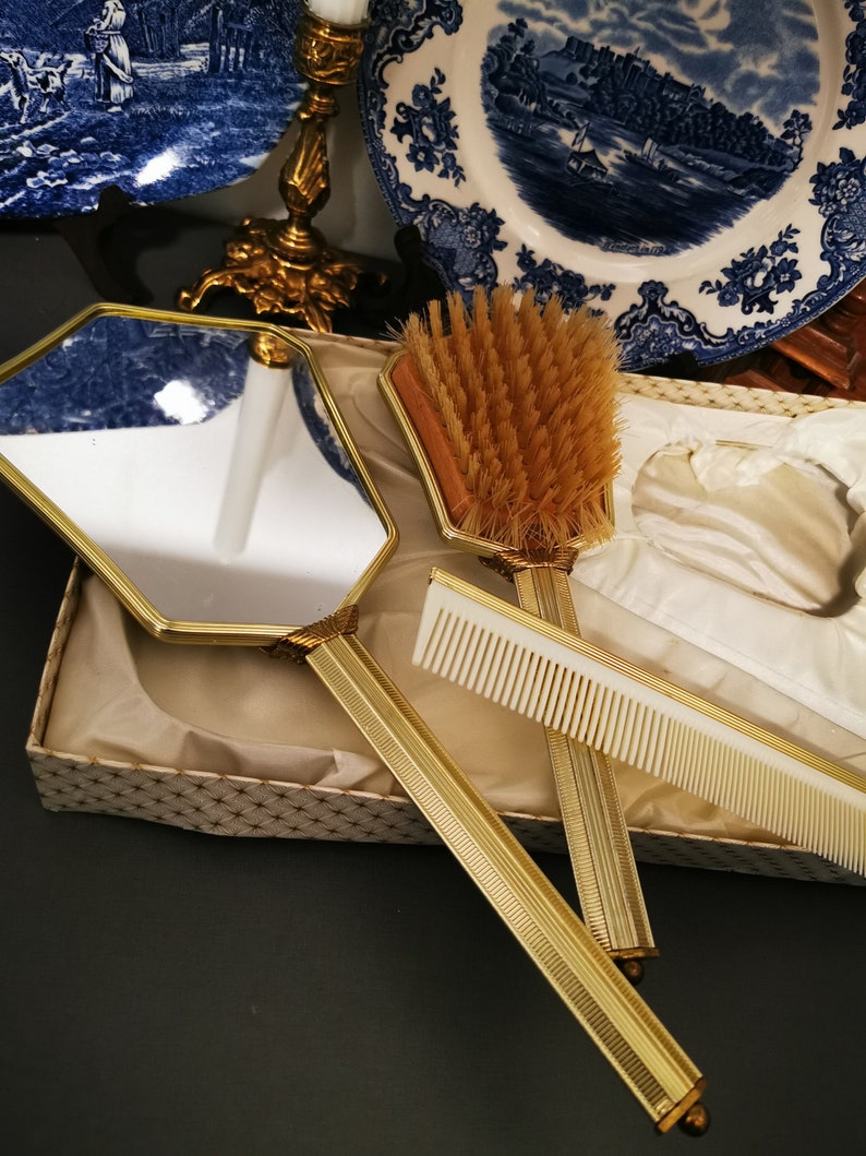 Beautiful Vintage 3-piece Vanity Dressing Table Set - Etsy