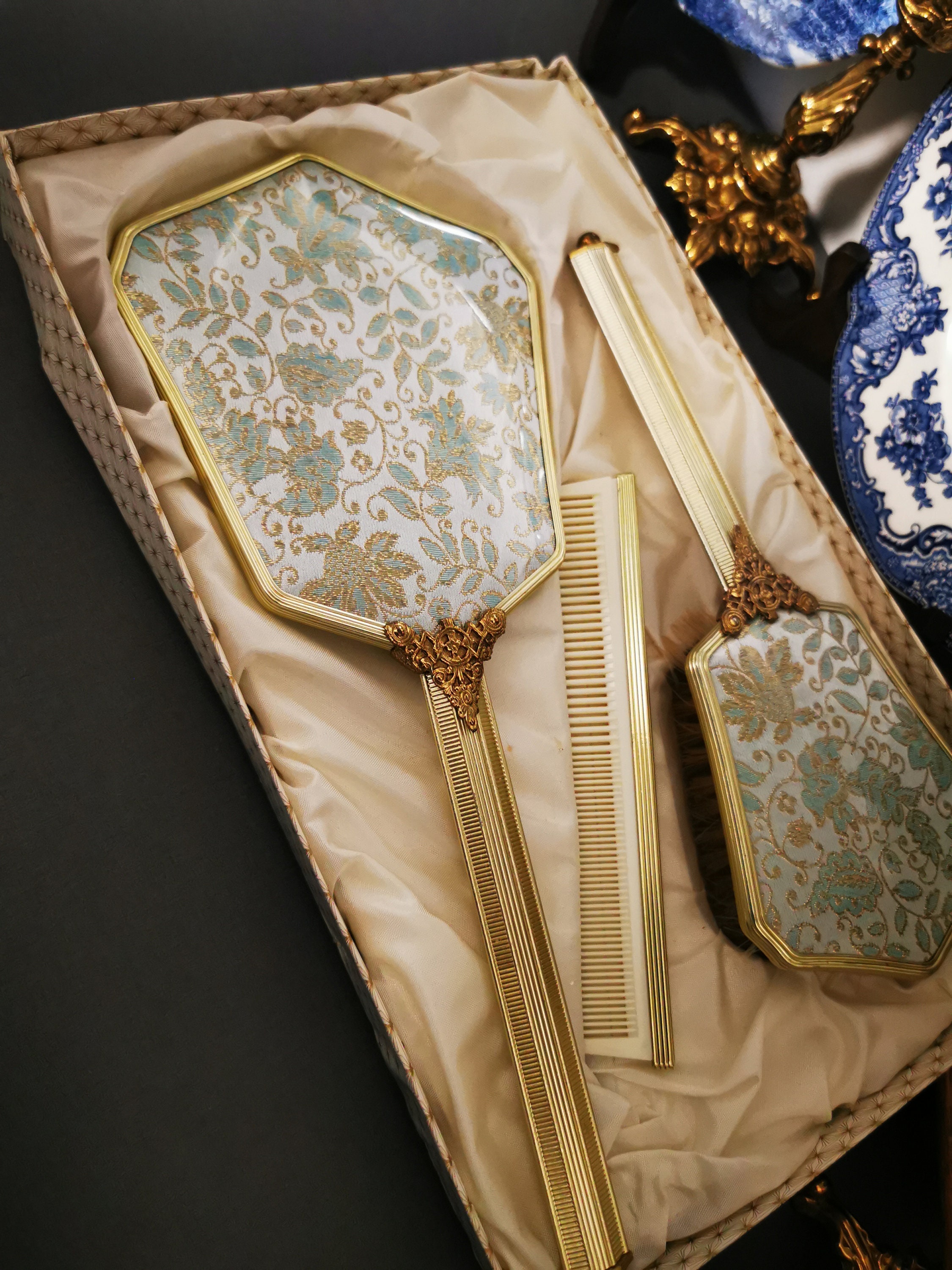 Beautiful Vintage 3-piece Vanity Dressing Table Set - Etsy