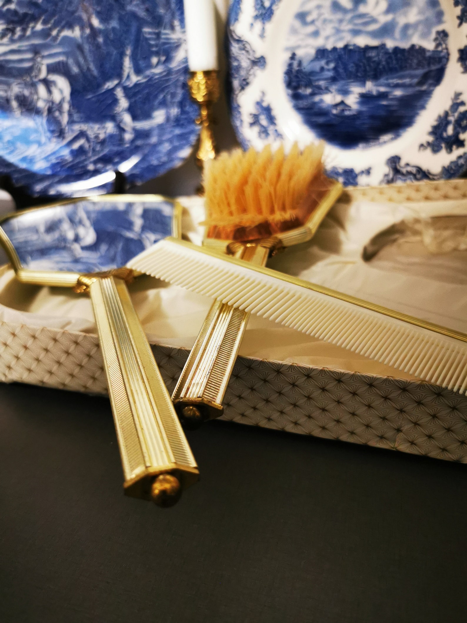 Beautiful Vintage 3-piece Vanity Dressing Table Set - Etsy