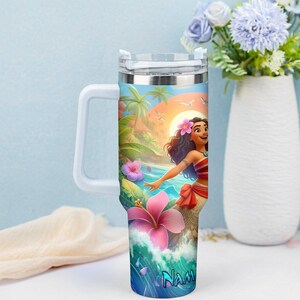 Moana 40oz Stanley Tumbler, Custom Printed, Tropical Island Cup, Disney ...