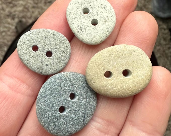 Drilled Stone Beads - Pebble Beads - Natural Stone Beads - Alaska River ...