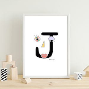 Alphabet Letter j Printable Letter Art Poster - Etsy