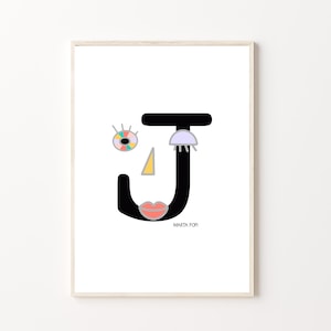 Alphabet Letter j Printable Letter Art Poster - Etsy