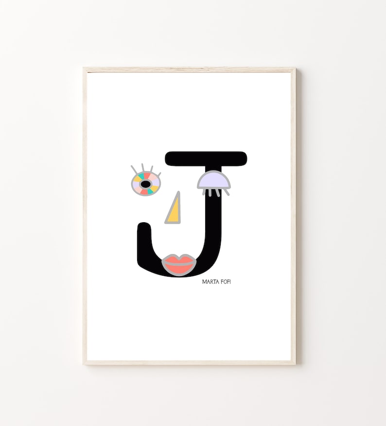 Alphabet Letter j Printable Letter Art Poster - Etsy