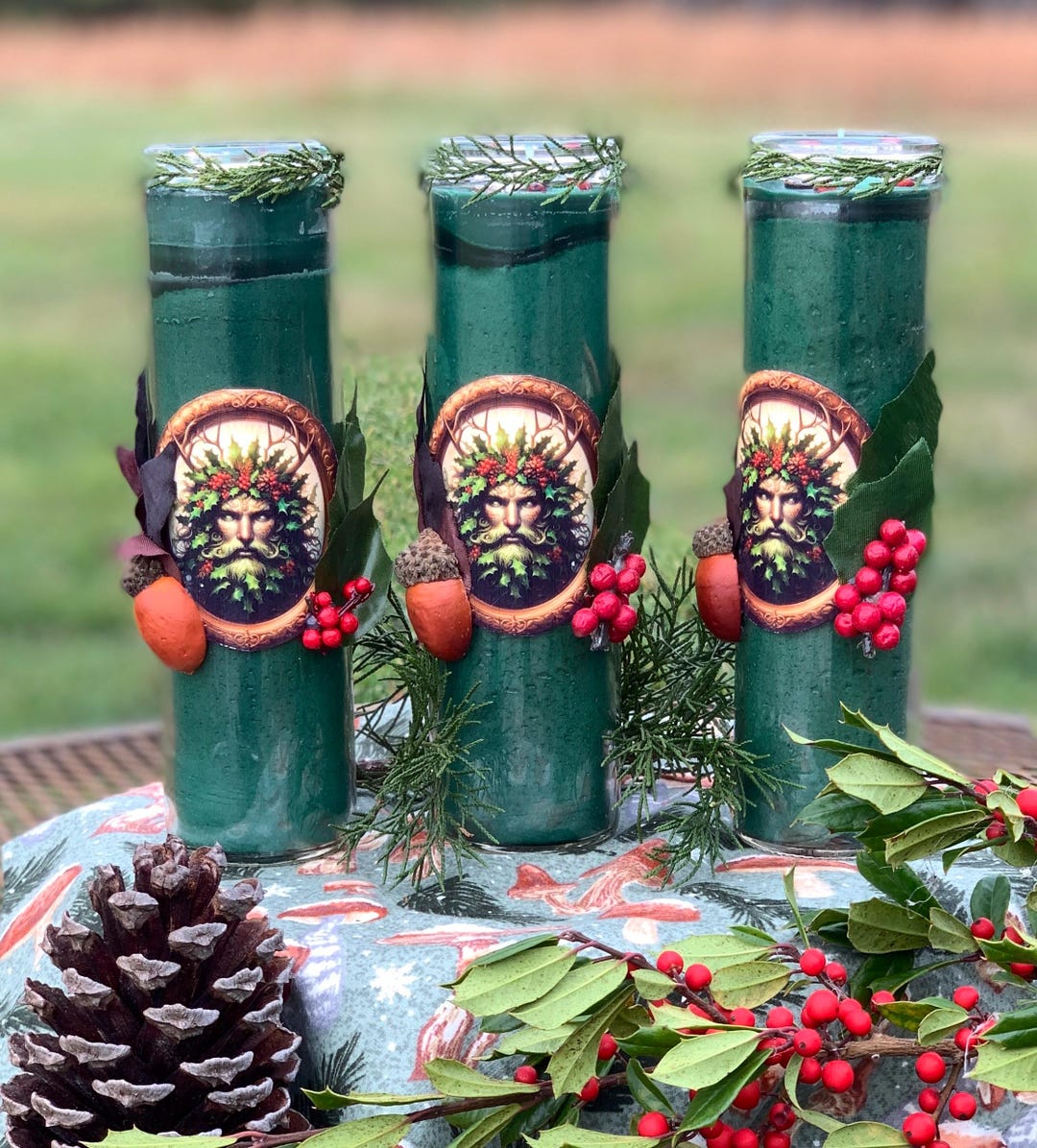 Yule Pagan Winter Solstice Altar Ritual Pillar Candle - Etsy