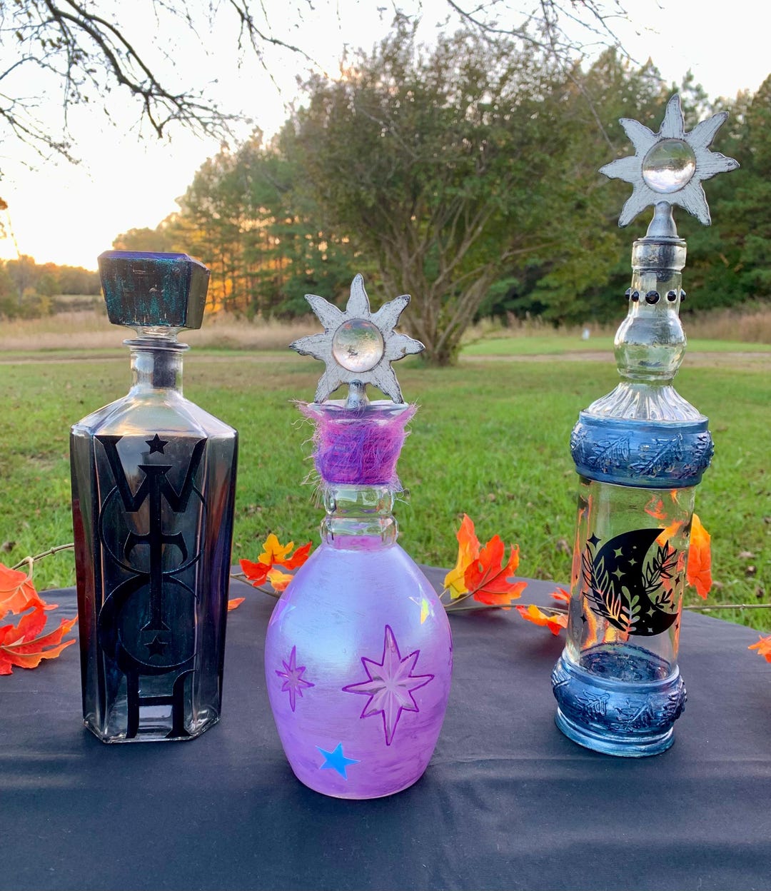 Moon Water Altar Bottle Decanter Painted - Etsy
