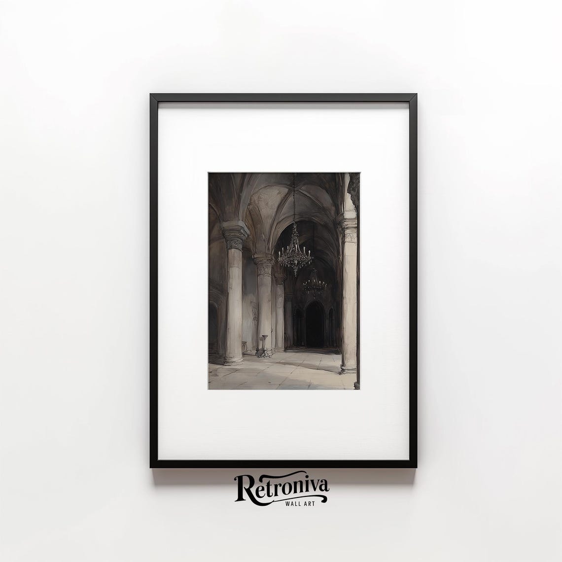 Abandoned Church Scene Vintage Architecture Neutral Wall Art | Moody ...