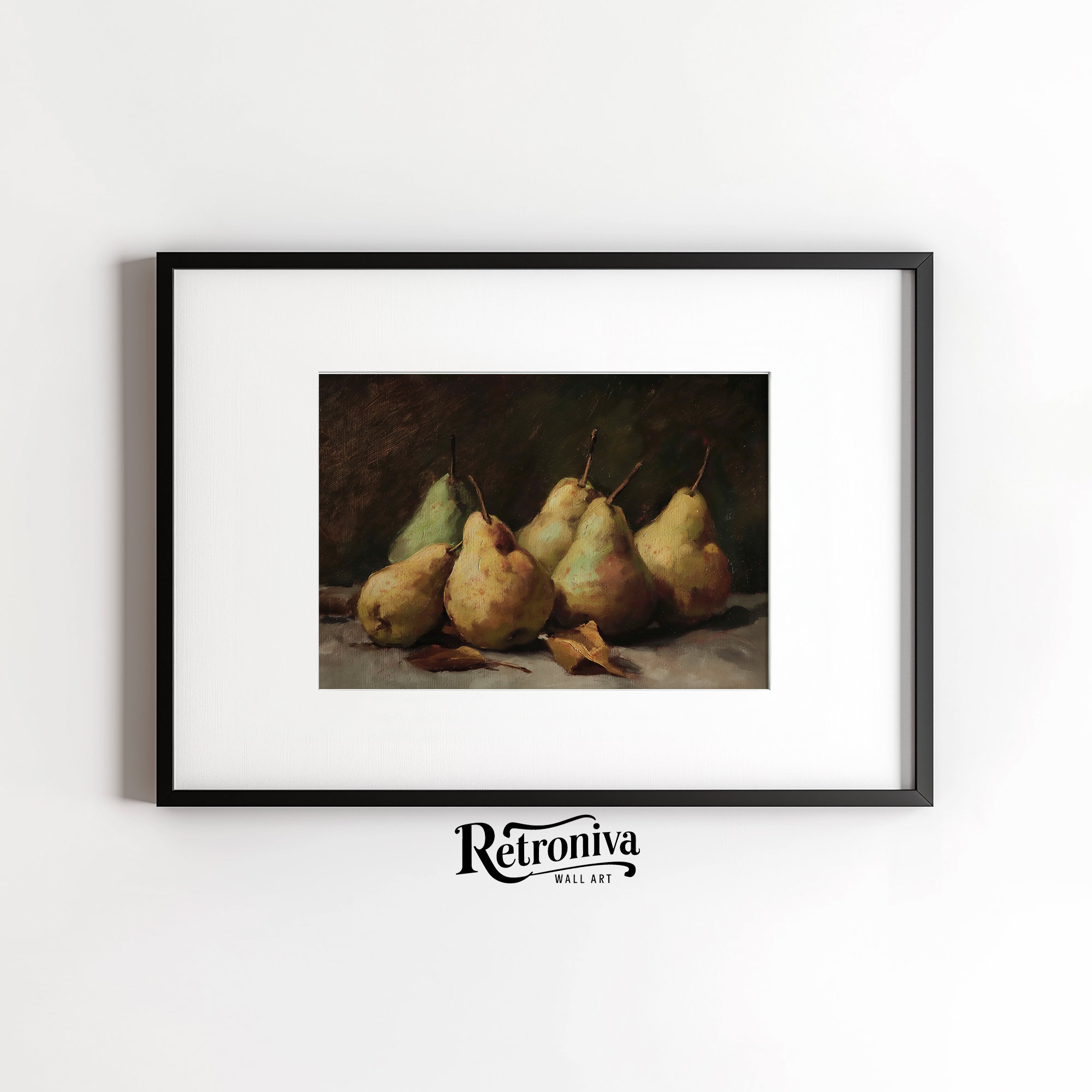 Vintage Still Life Pear Wall Art | Fruit Still Life Moody Pear Oil ...