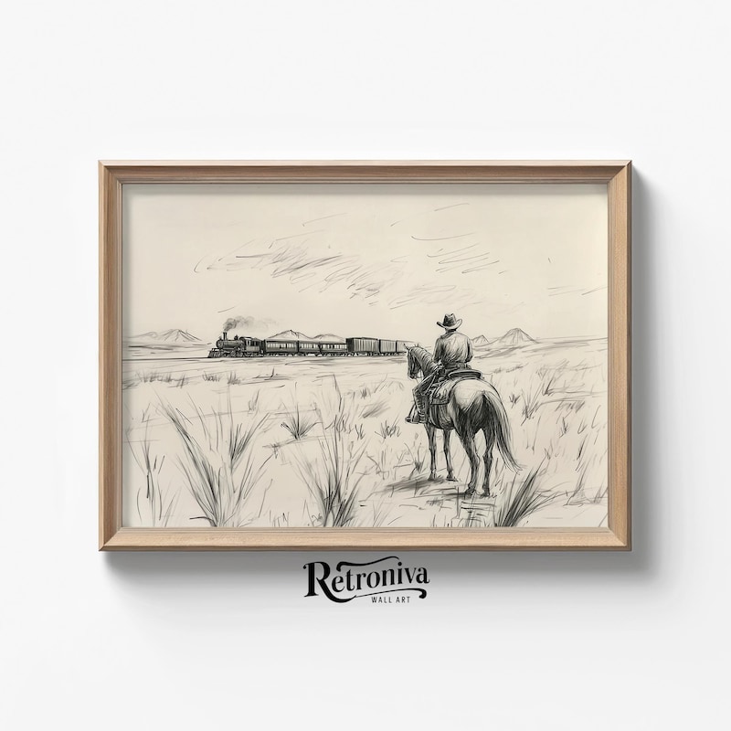 Pencil Drawing of Train - Etsy